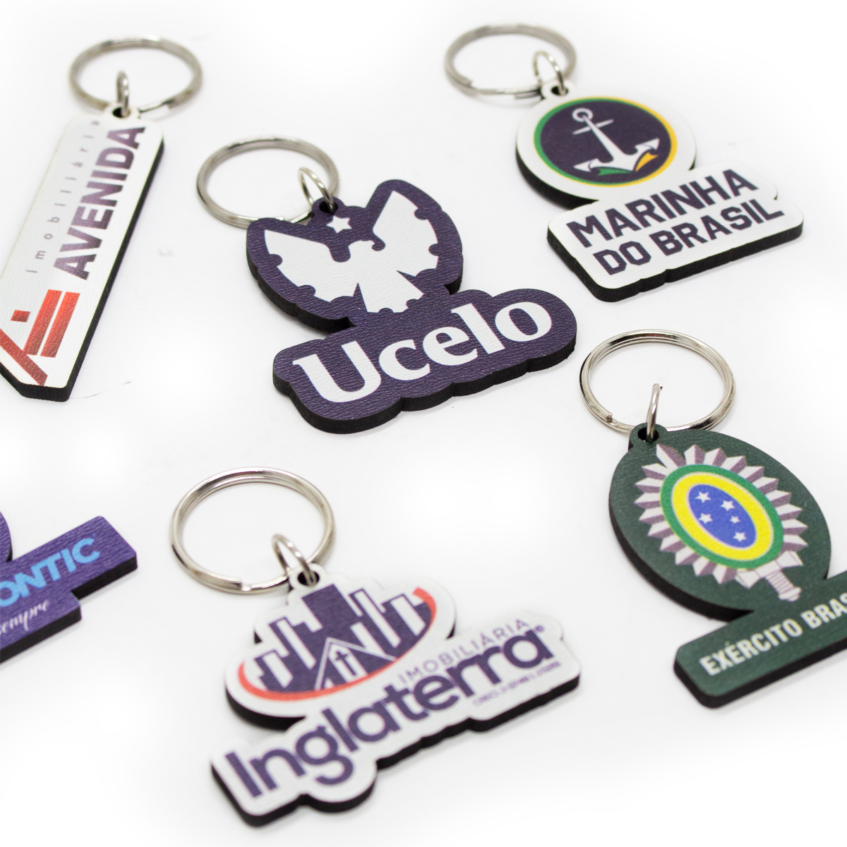 Chaveiro Formatos em MDF Personalizado com seu Logo - Londrigifts